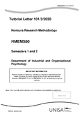 HMEMS80 - Unisa - Research Methodology - Studocu