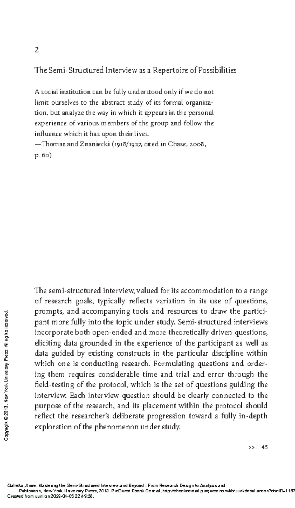 Mastering the Semi-Structured Interview and Beyond - 45 \ e Semi ...