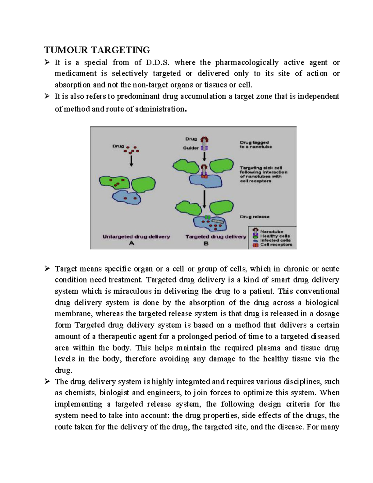 Tumor brain targeting - nil - TUMOUR TARGETING It is a special from of ...