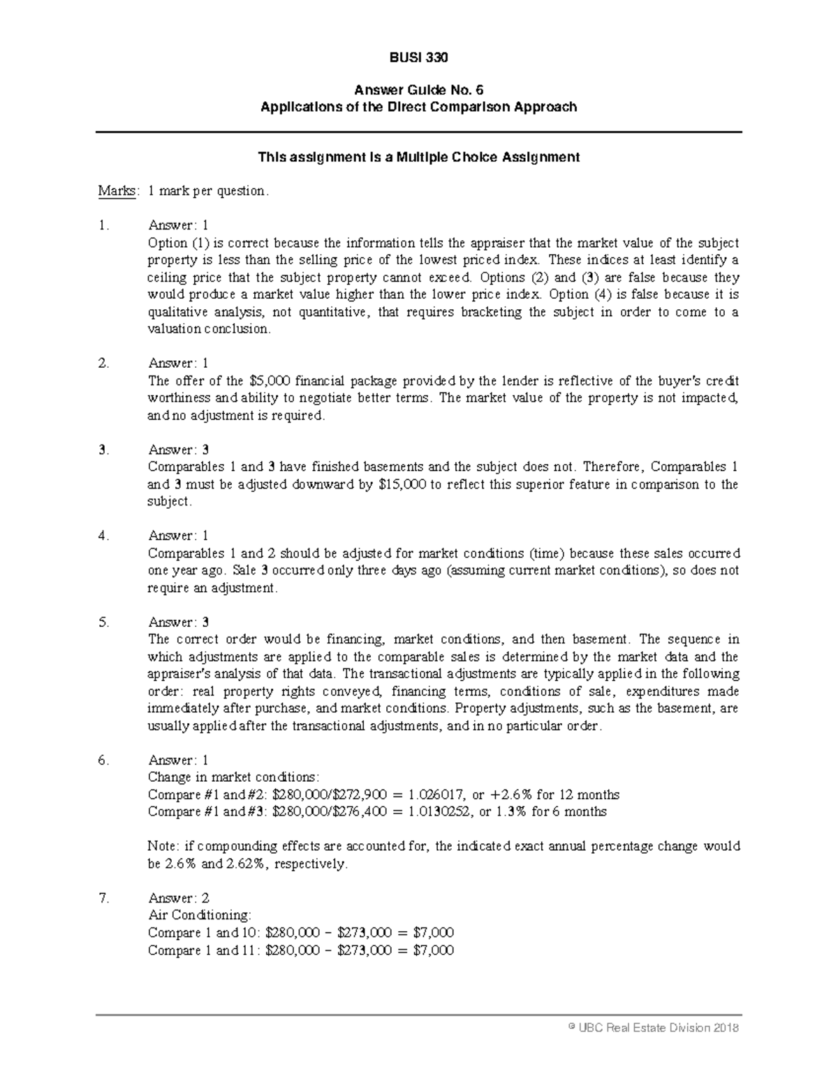 Assignview 6 - assignment6 - BUSI 330 Answer Guide No. 6 Applications ...