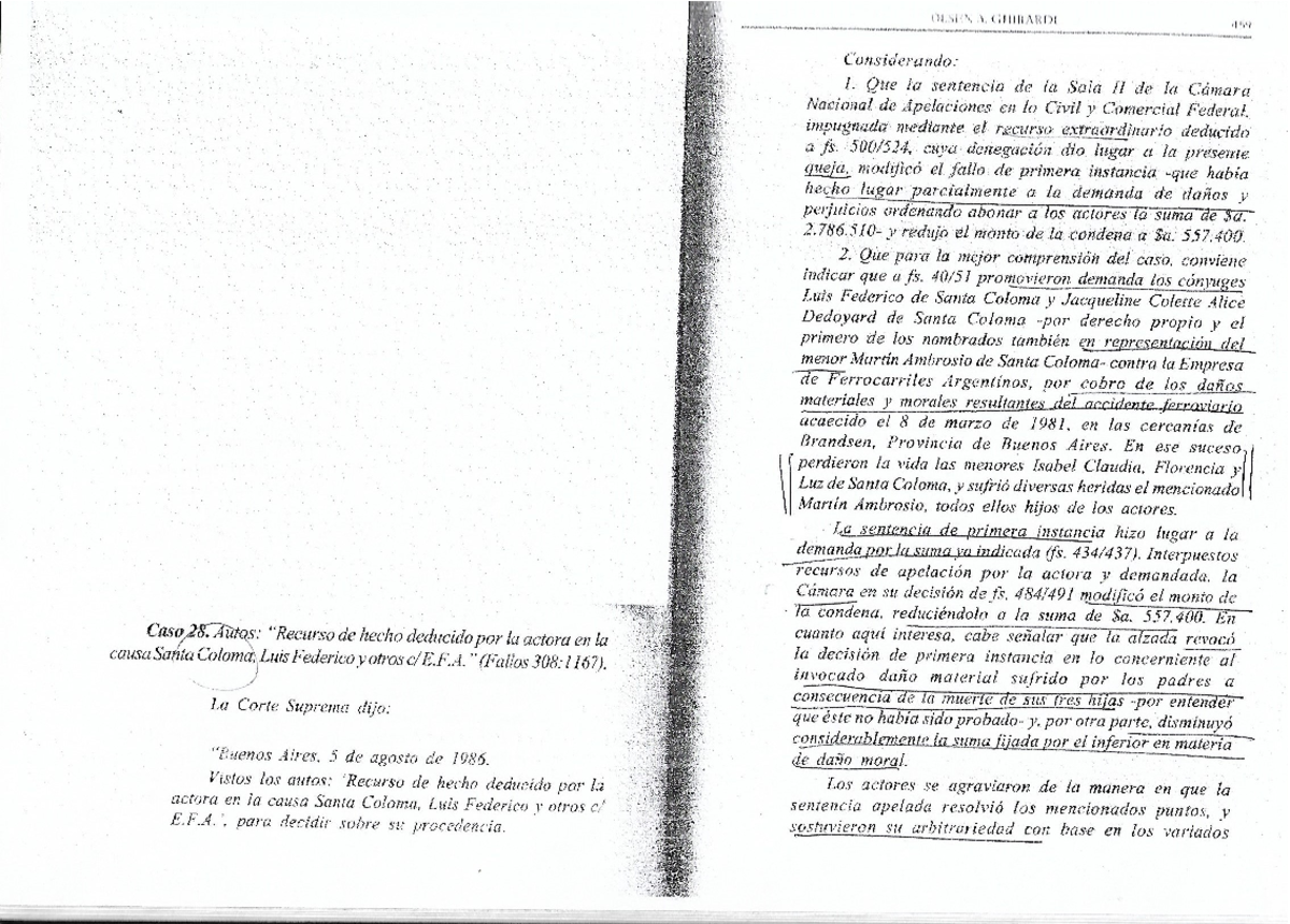 Comentario. Fallo Santa Coloma - Problematica de conocimiento - Studocu