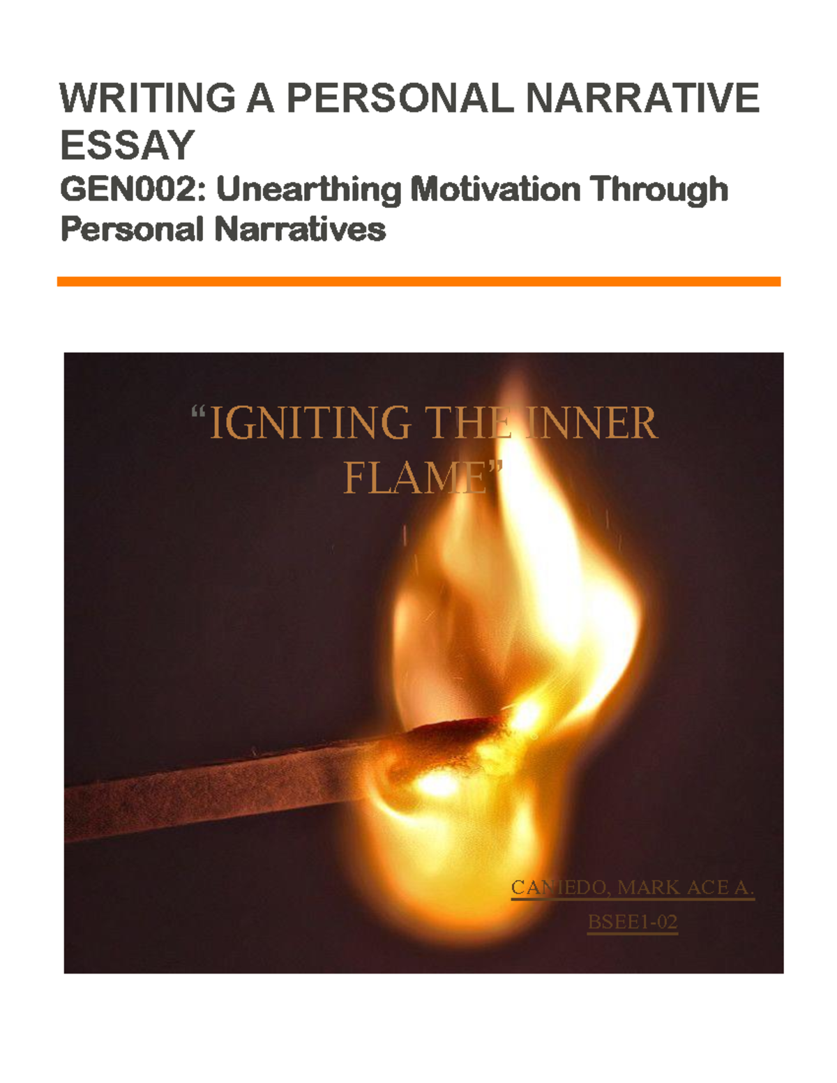 Caniedo MARK ACE A.( Narrative Essay) - WRITING A PERSONAL NARRATIVE ...