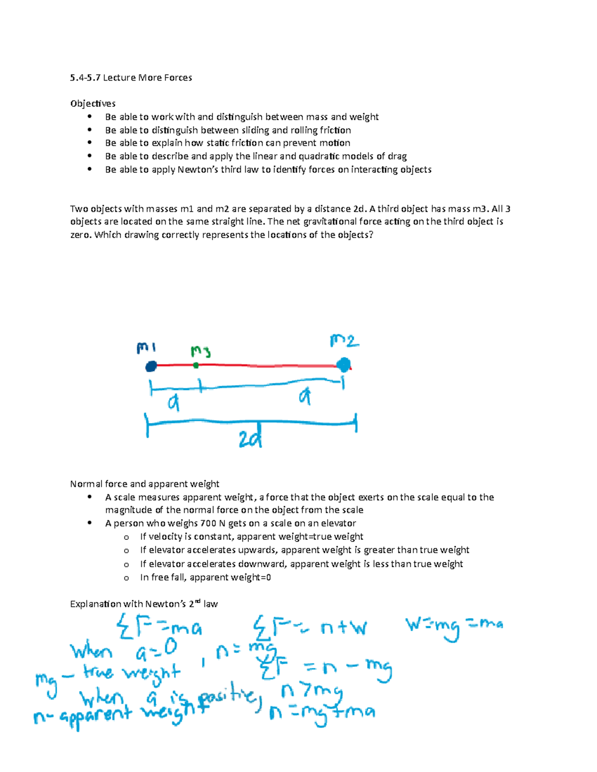 5 - More Forces - 5.4-5 Lecture More Forces Objectives Be able to work ...