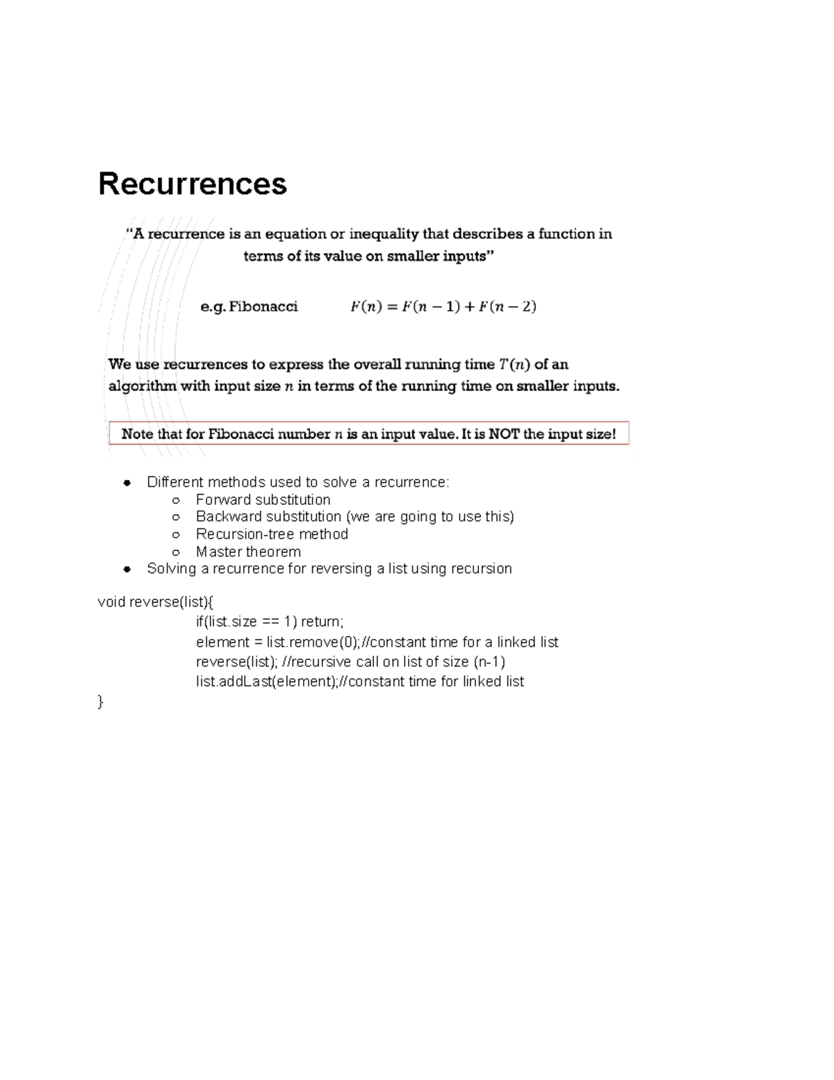 Lecture 26 - dr jain - Recurrences Different methods used to solve a ...