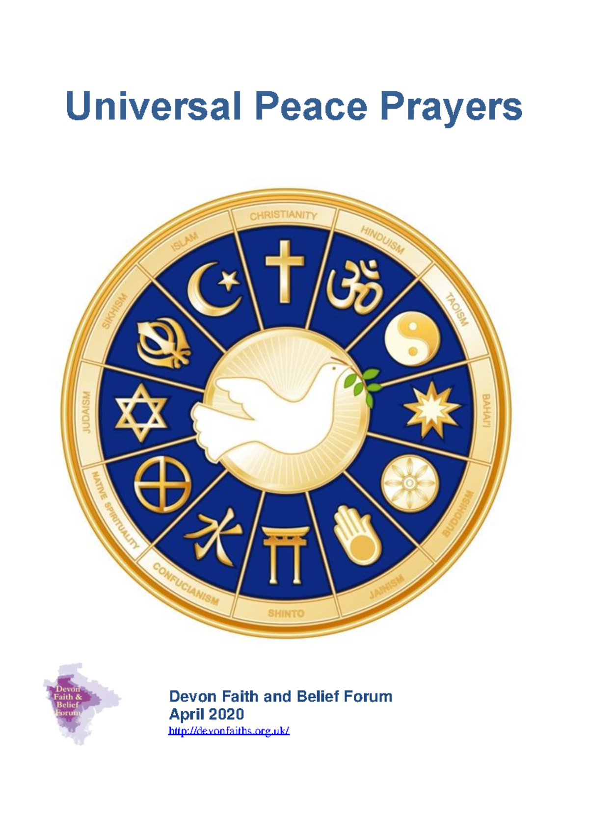 Interfaith Peace Prayer Book 2020 - Universal Peace Prayers Devon Faith and Belief Forum April ...
