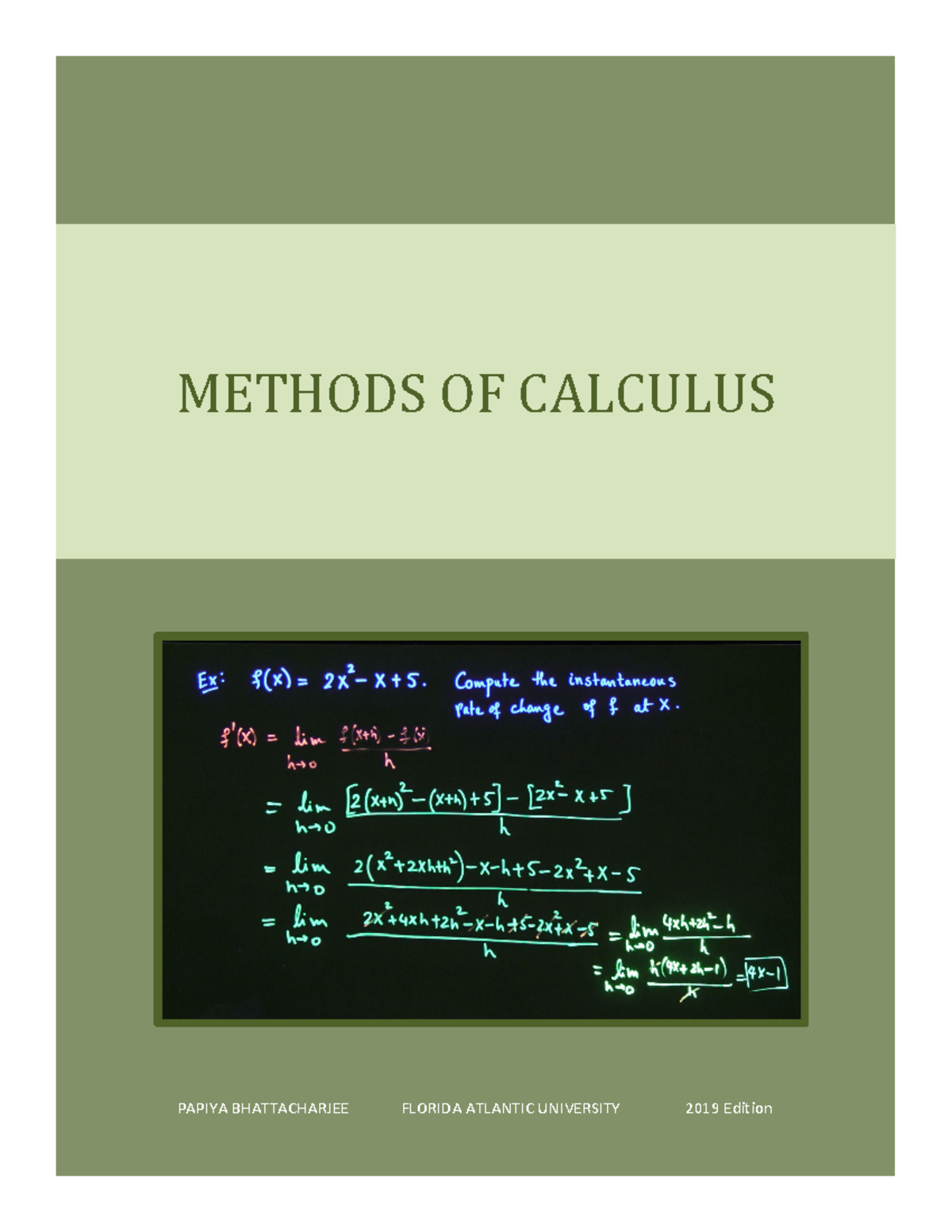 Ch1 Sec1and2 - gjg - PAPIYA BHATTACHARJEE FLORIDA ATLANTIC UNIVERSITY ...