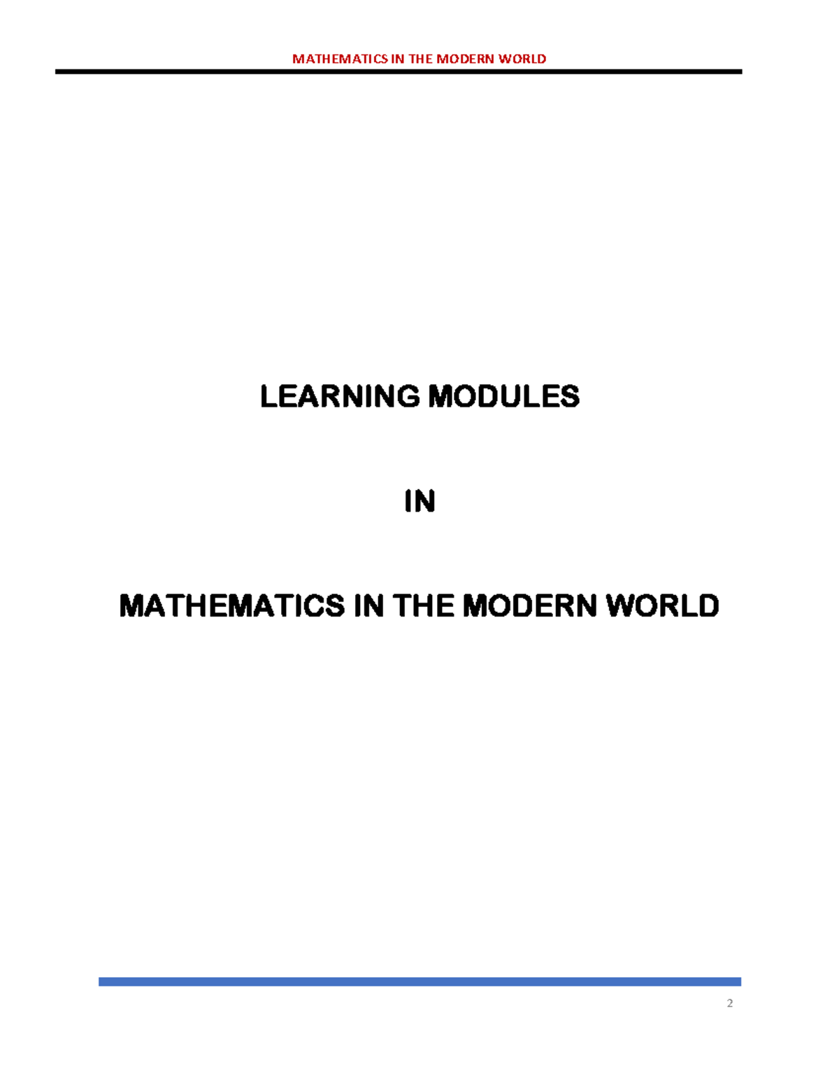 MMW 1 Mathematics In The Modern World Notes LEARNING MODULES IN mmw-1-mathematics-in-the-modern-world-notes-learning-modules-in