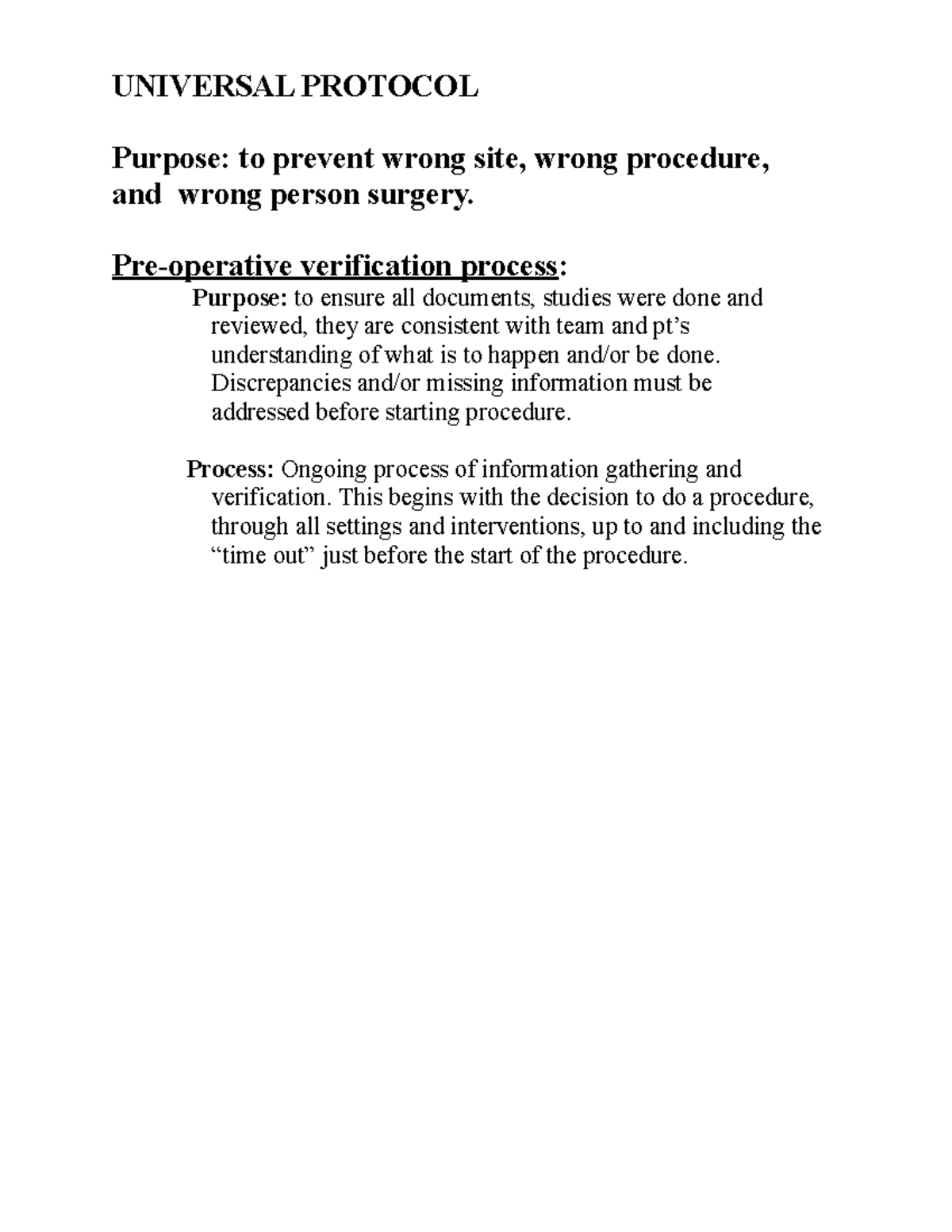 Universal Protocol - Susan Randal as professor - UNIVERSAL PROTOCOL ...