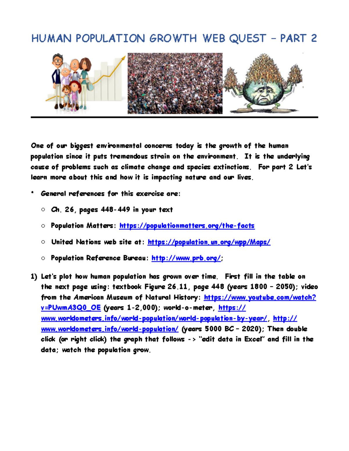 Assignment For Week 8 - Human Population Biology Web Quest - Part 2 ...