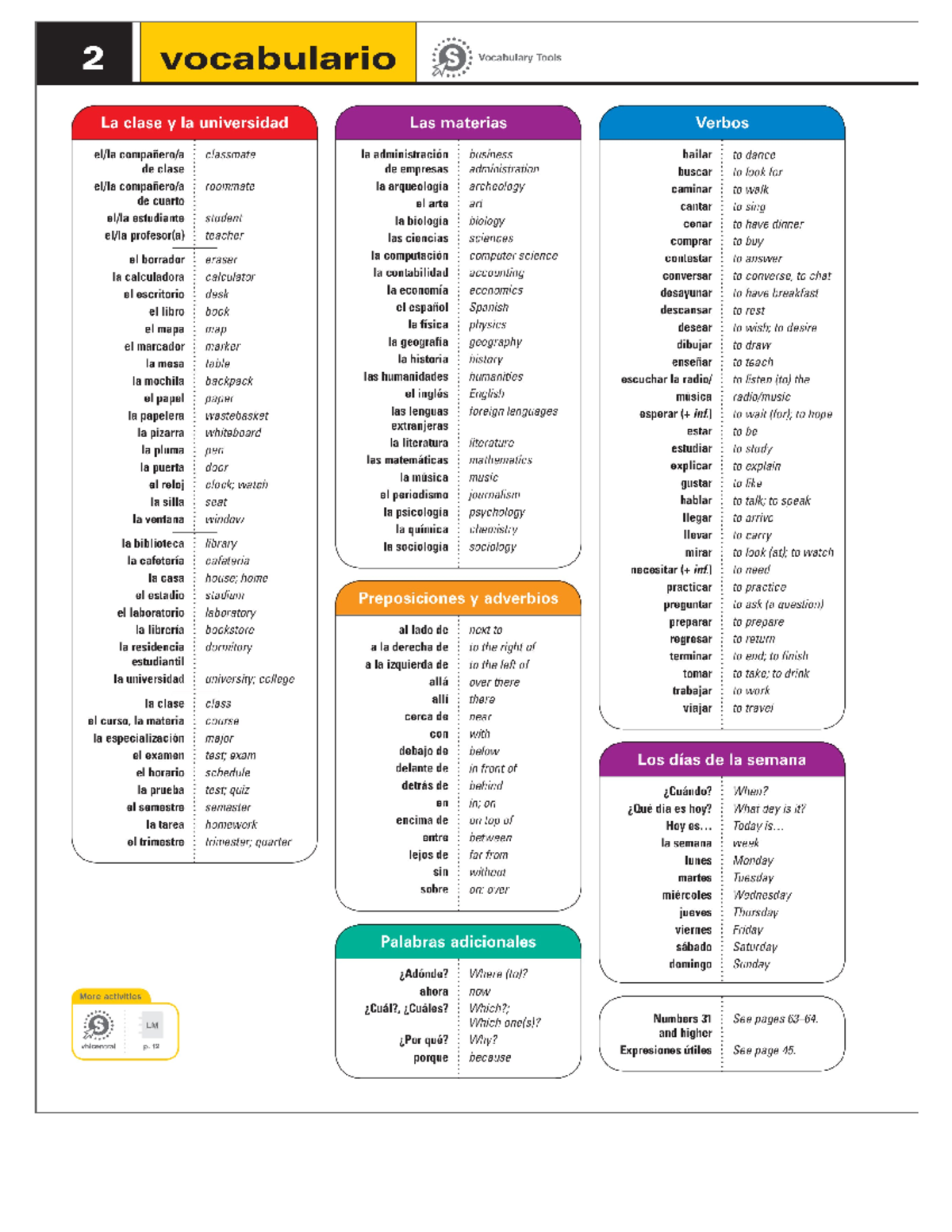 VHL pg 76 - spanish 1234 - Studocu