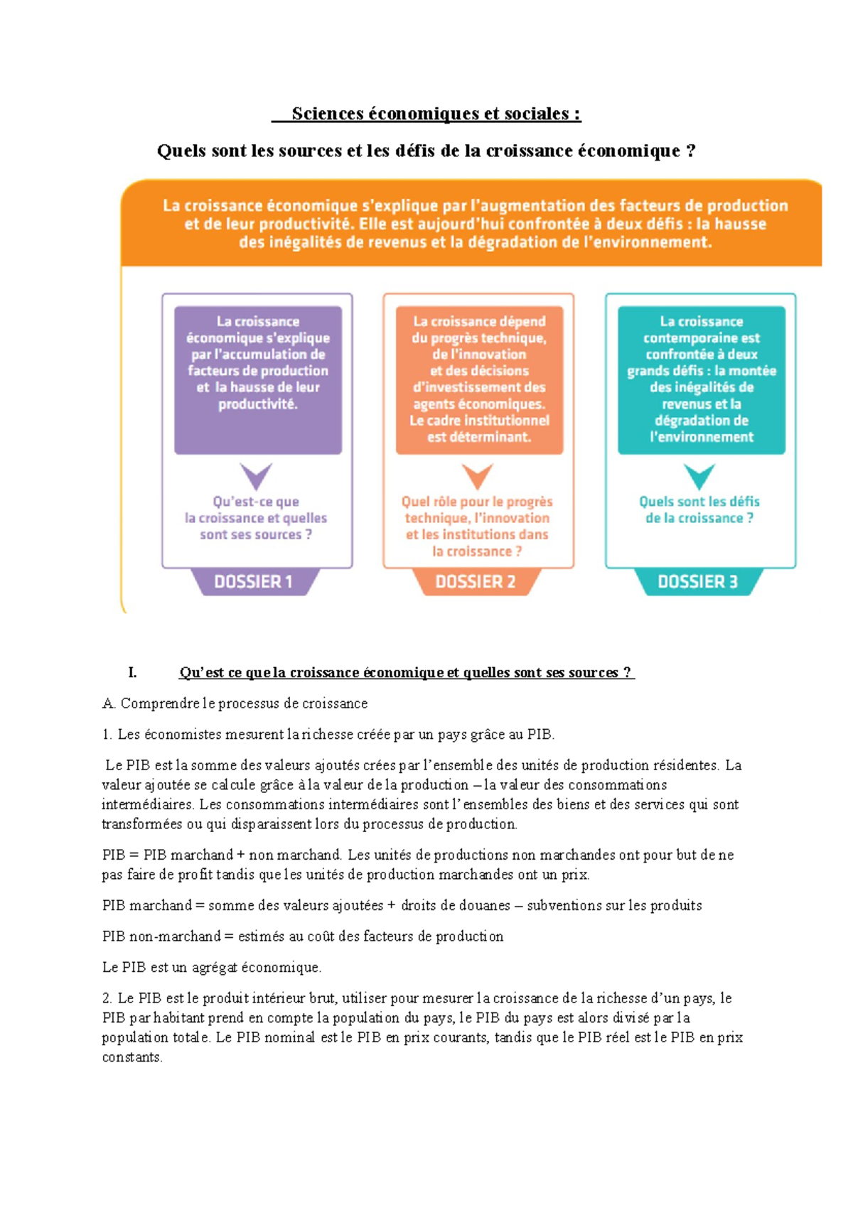 Croissance économique - Sciences économiques et sociales : Quels sont ...