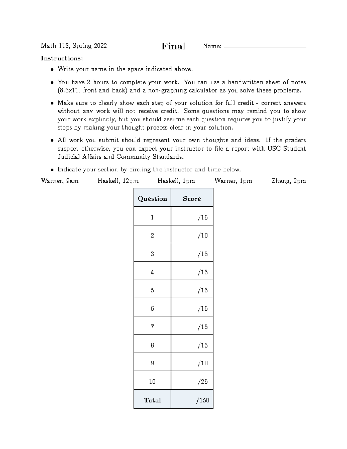 Spring 2022MATH118final - Math 118, Spring 2022 Final Name ...