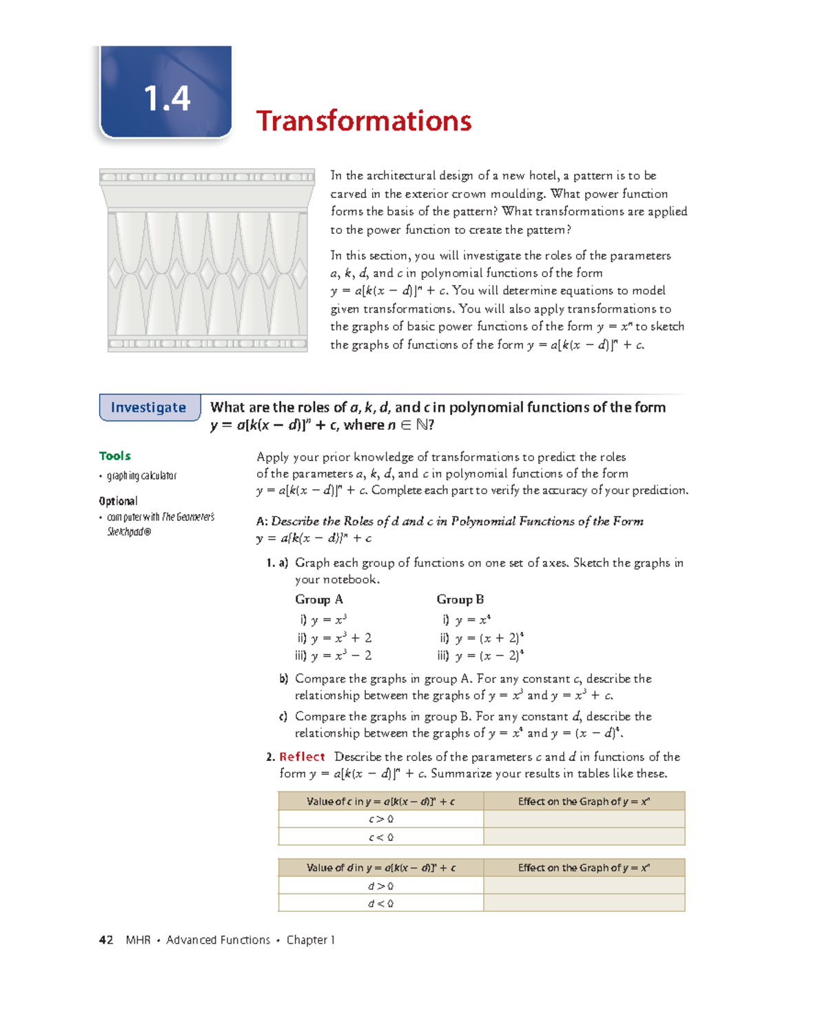 1 4 Transformations - math function - Transformations 1. In the ...