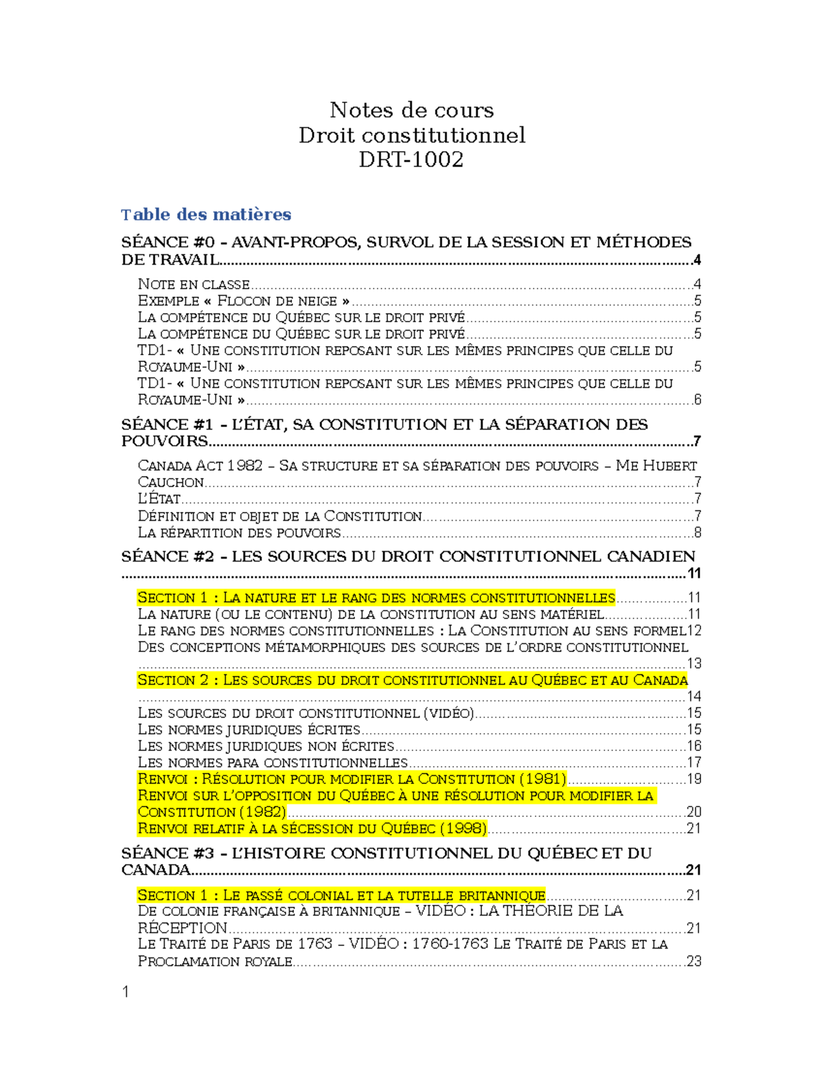 Notes de cours consti - Fournier - Notes de cours Droit constitutionnel ...