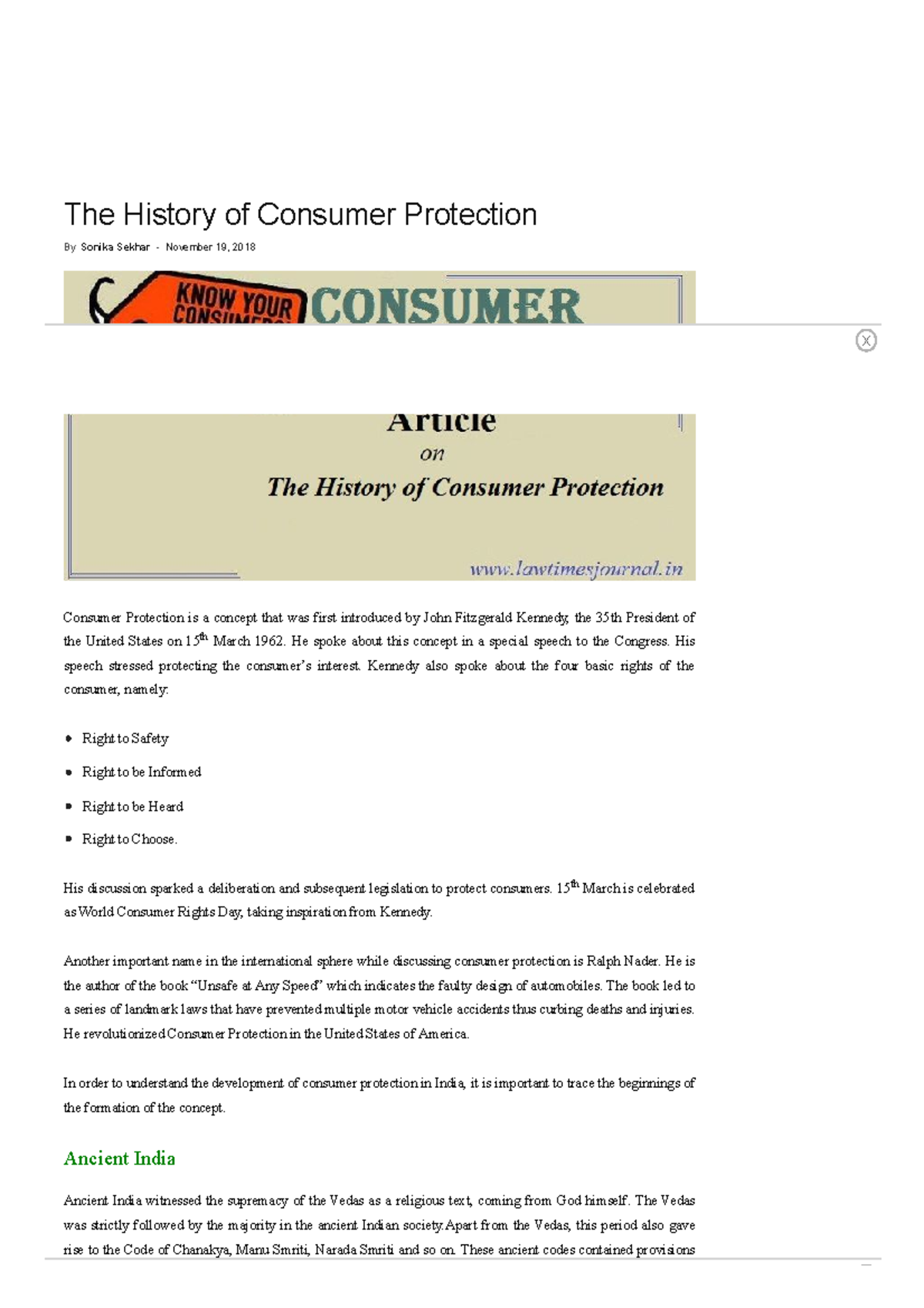 The History of Consumer Protection - Law Times Journal - The History of ...