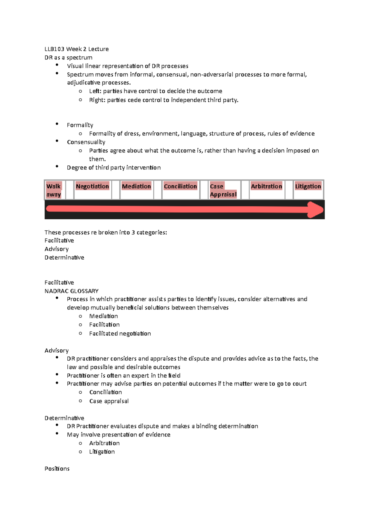 LLB103 Week 2 Lecture - LLB103 Week 2 Lecture DR as a spectrum Visual ...