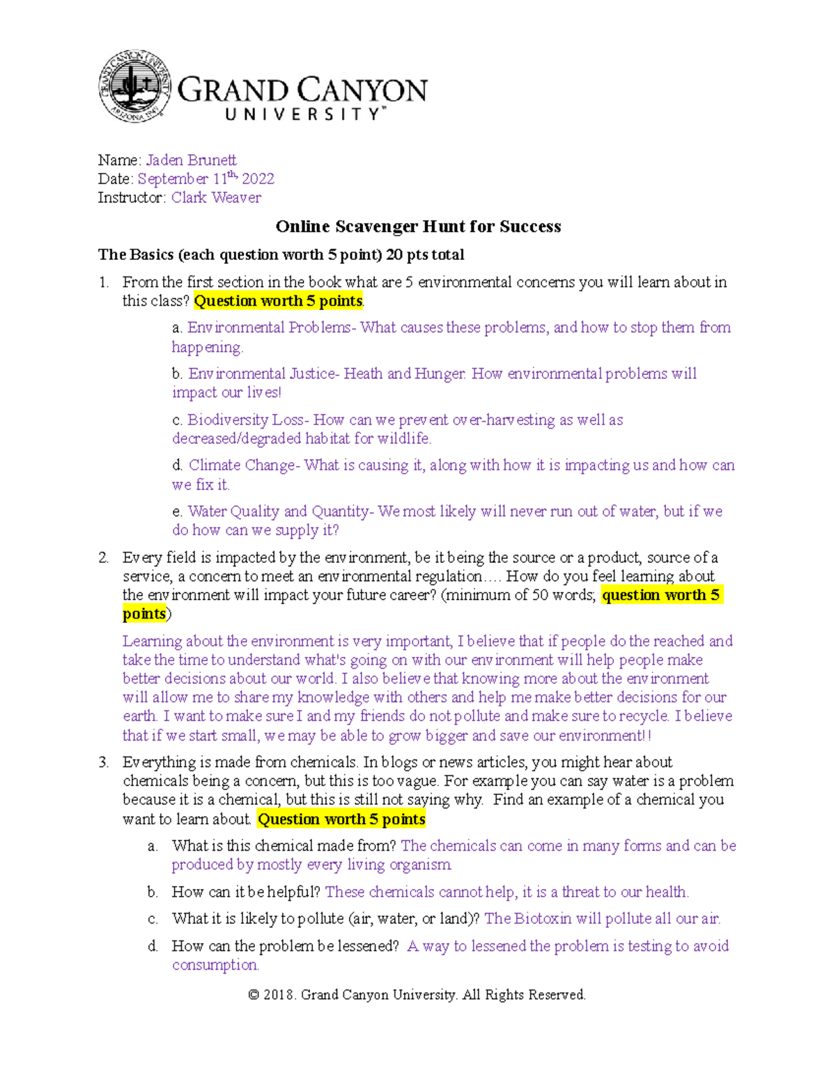 Online Scavenger Hunt - N/A - Name: Jaden Brunett Date: September 11th ...