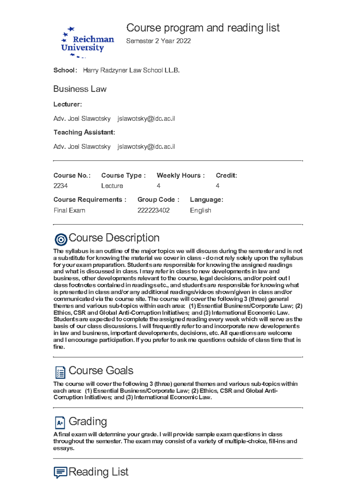 Business-lawsyllabus - Course Description The syllabus is an outline of ...