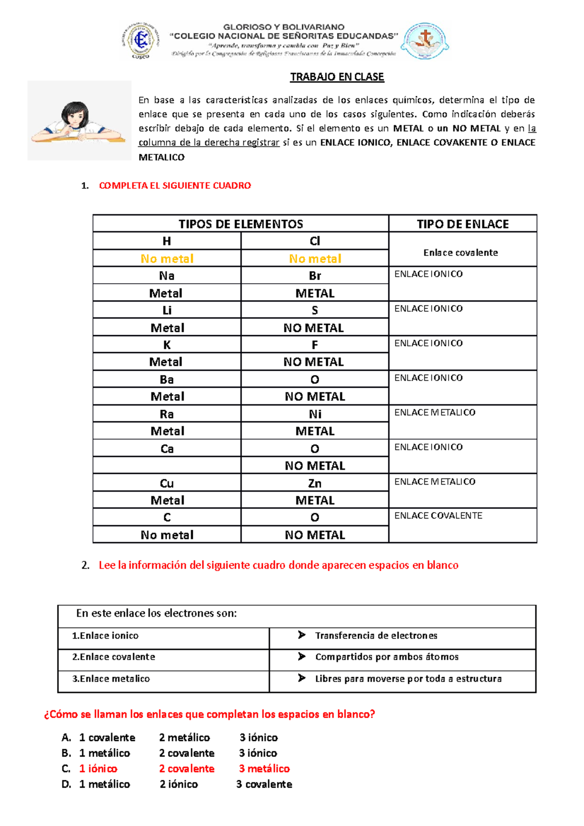 Trabajo EN Clase - sdfsdfsd - TRABAJO EN CLASE En base a las ...