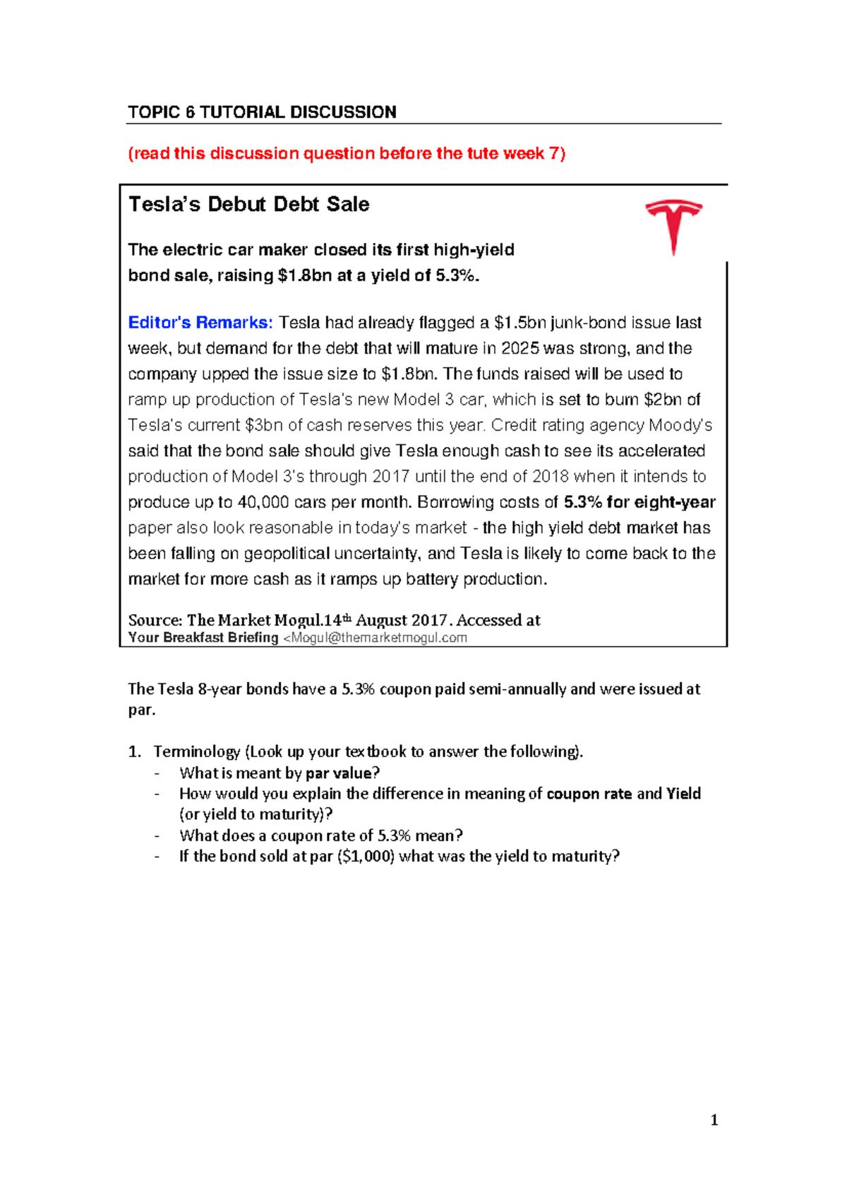 Tute Questions Wk 6 copy - Warning: TT: undefined function: 32 Warning: Unimplemented annotation ...