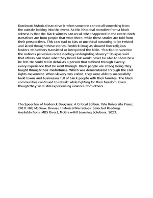 [Solved] Examine the differences between dominant historical narratives ...