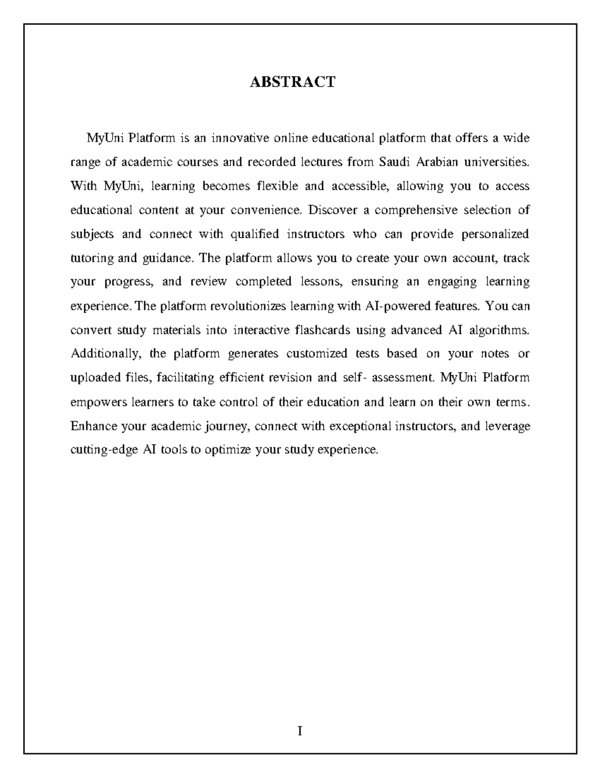 GGP2 My Uni-with fina- last-1 - I ABSTRACT MyUni Platform is an ...