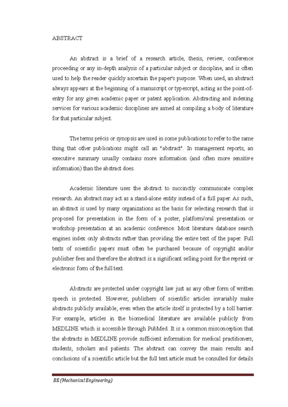 3 Abstract - ABSTRACT An abstract is a brief of a research article ...