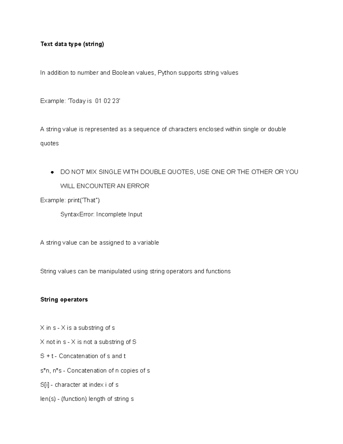 Cs 100 Lect 1 Part 5 Cs 100 Lect 1 Part 5 Text Data Type String In Addition To Number And 0766