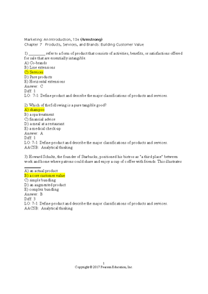 Chapter 6- test bank - Marketing: An Introduction, 13e (Armstrong ...