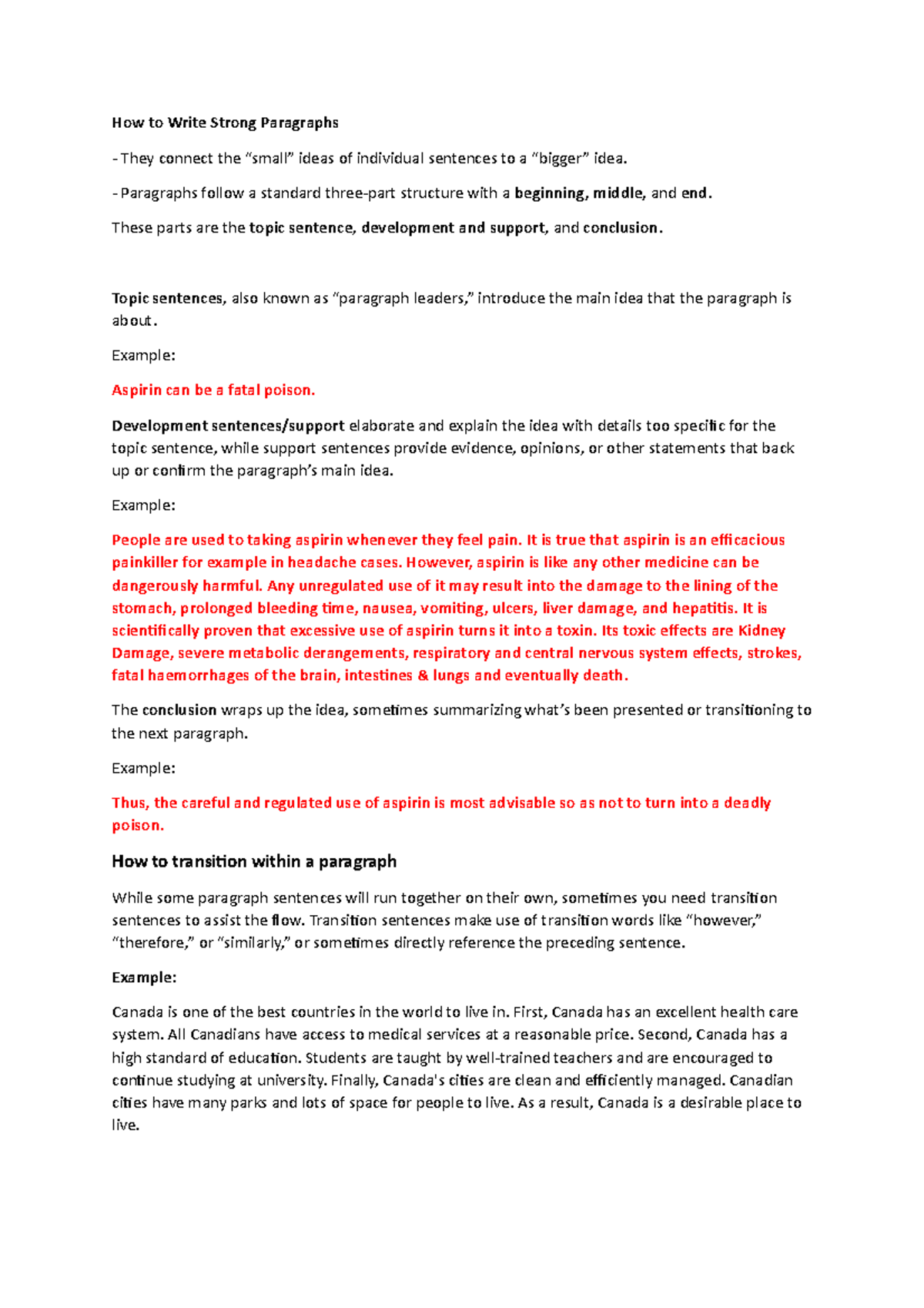 How to Write Strong Paragraphs - How to Write Strong Paragraphs They ...