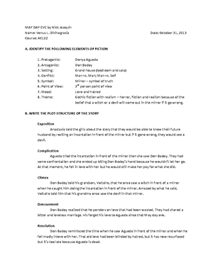 Idoc - help you guys - Lit React ~ Analysis & reactions on works of fiction. (Short Story) May ...