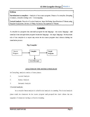 Module 3 Note - Notes - Compiler Design - Studocu