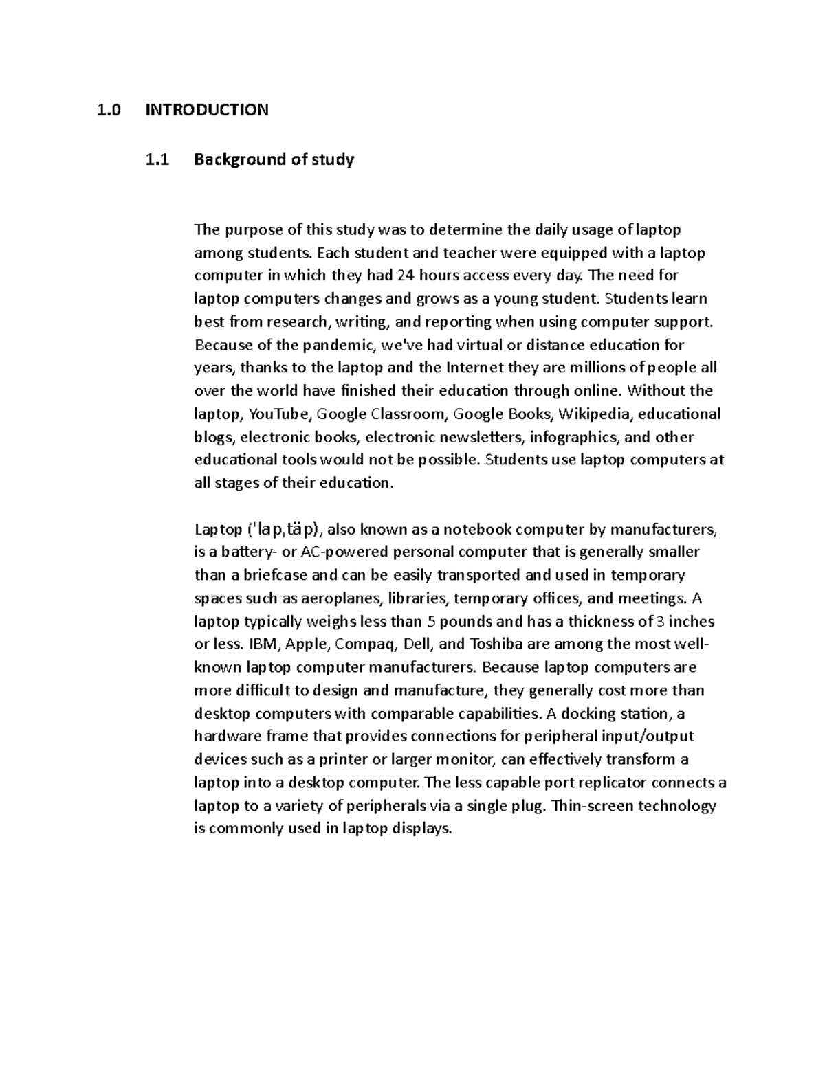 Sta104 gp project final - 1 INTRODUCTION 1 Background of study The ...