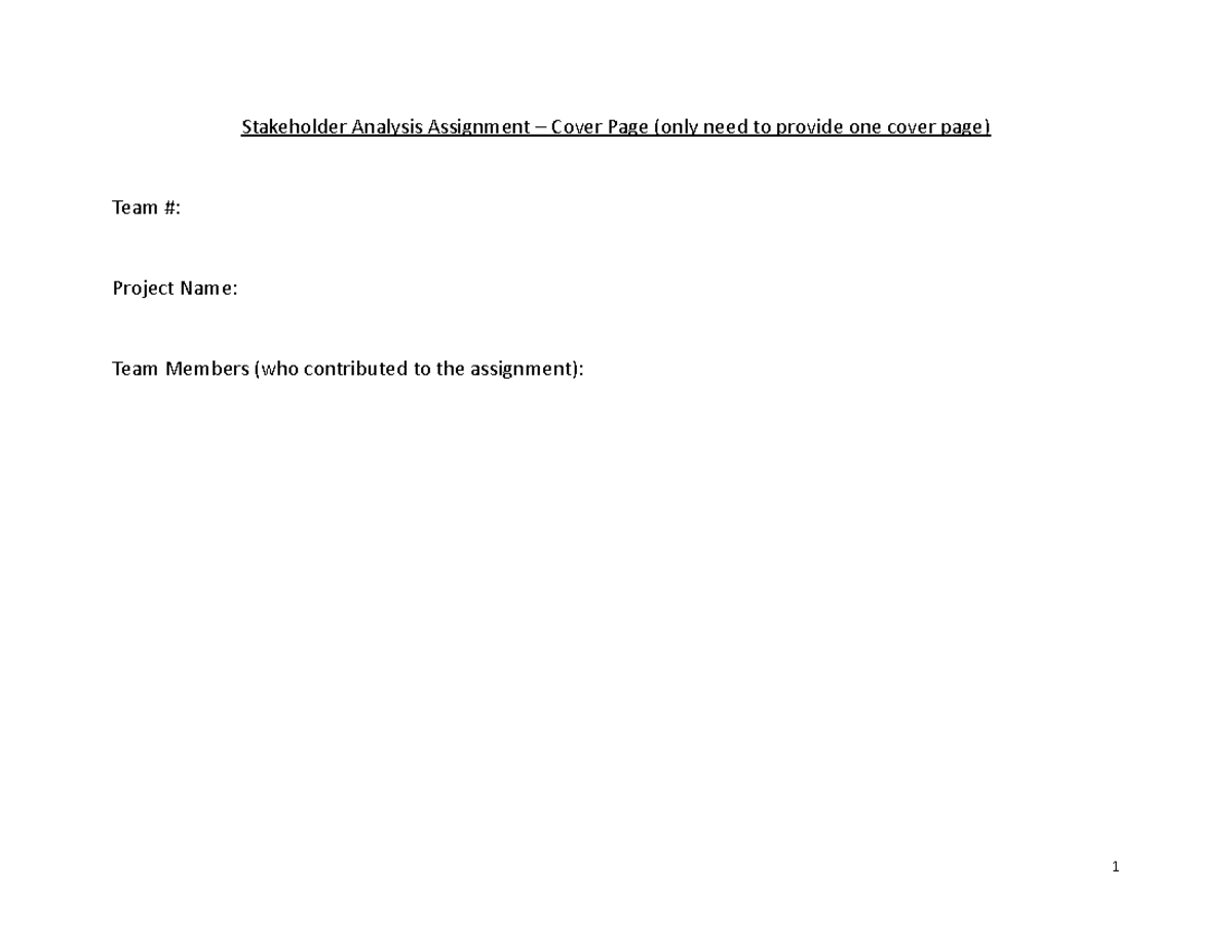 Template 3 - Stakeholder Information Sheet - BB - Stakeholder Analysis ...