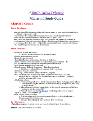 MCB Psychology C61 - Lecture 1-5 Notes - Brain, Mind, Behavior: MCB ...