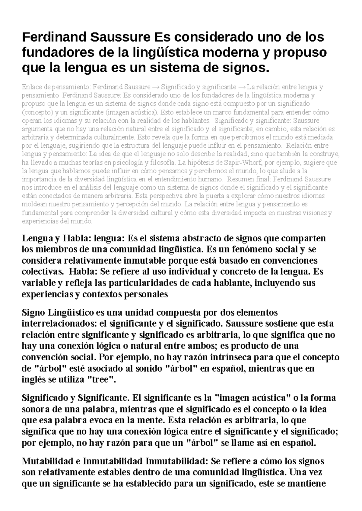 Ferdinand Saussure - mmmmmmmmmmmmmmm - Ferdinand Saussure Es ...