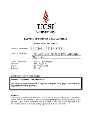 Coursework Specification 202201 Session - FACULTY OF ACCOUNTANCY ...