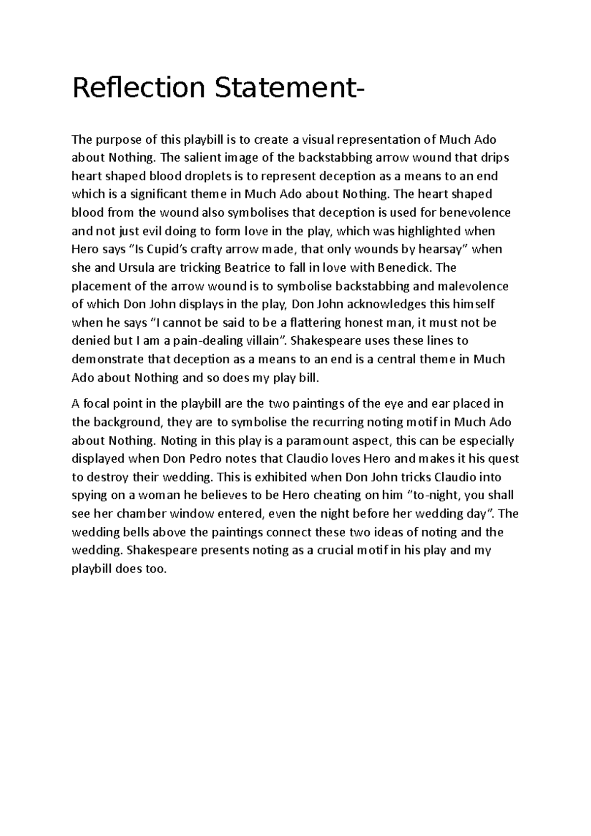 Reflection Statement 2 - Reflection Statement- The purpose of this ...