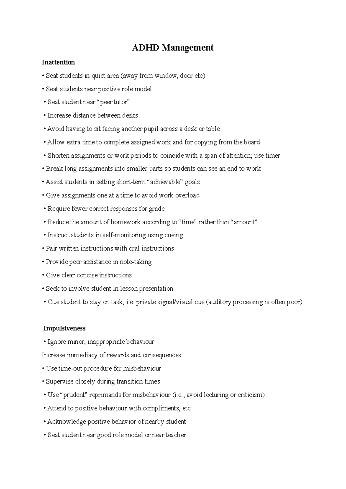 ADHD Management tips for parents and teachers - ADHD Management ...