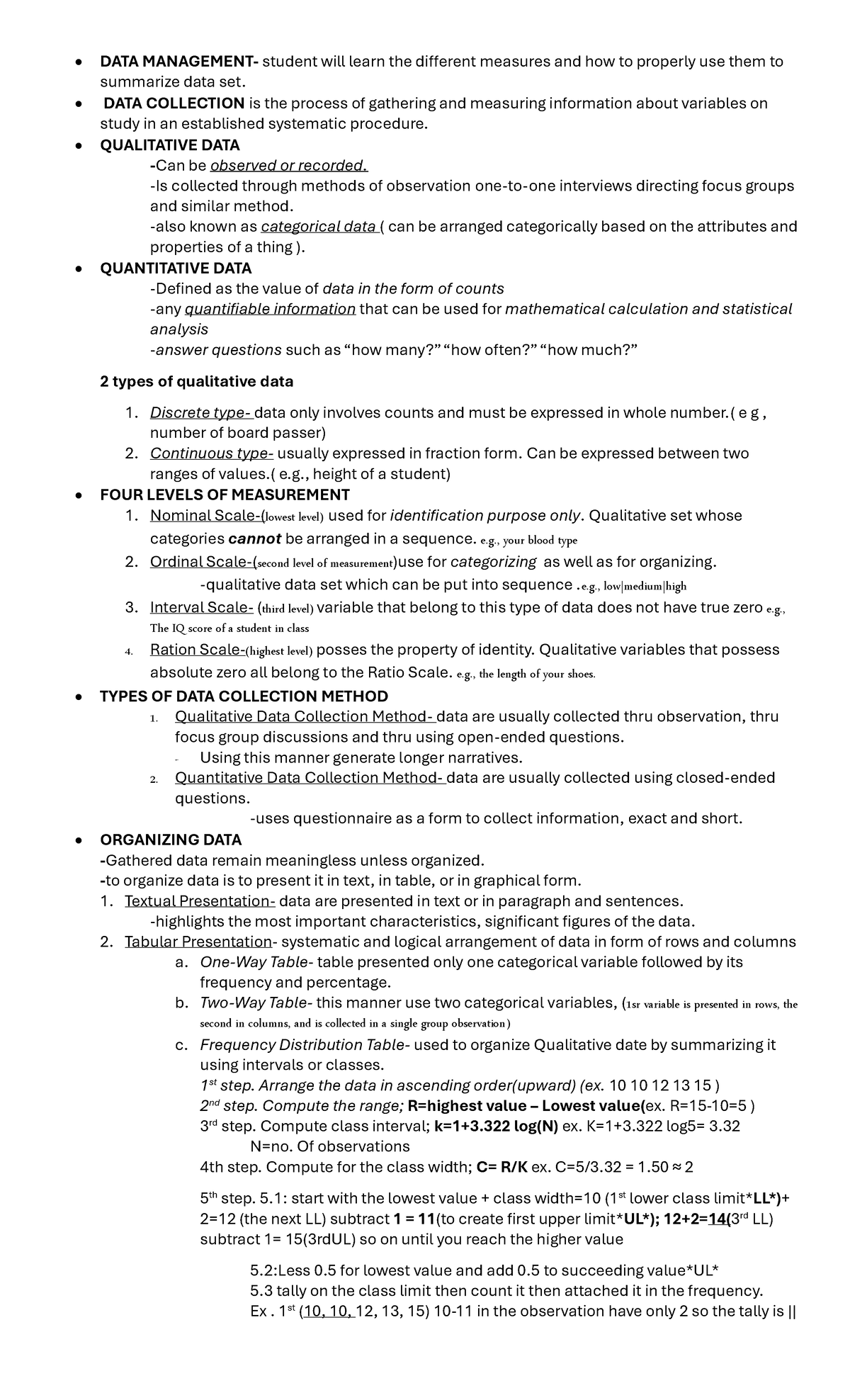 MMW- Midterm- Reviewer - DATA MANAGEMENT- student will learn the ...