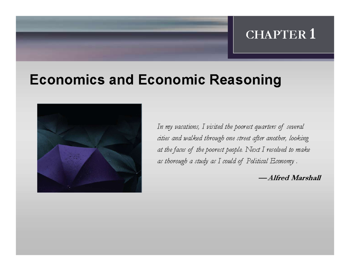 Ch 1 Lecture Notes - Introduction: Thinking Like an Economist 1 ...