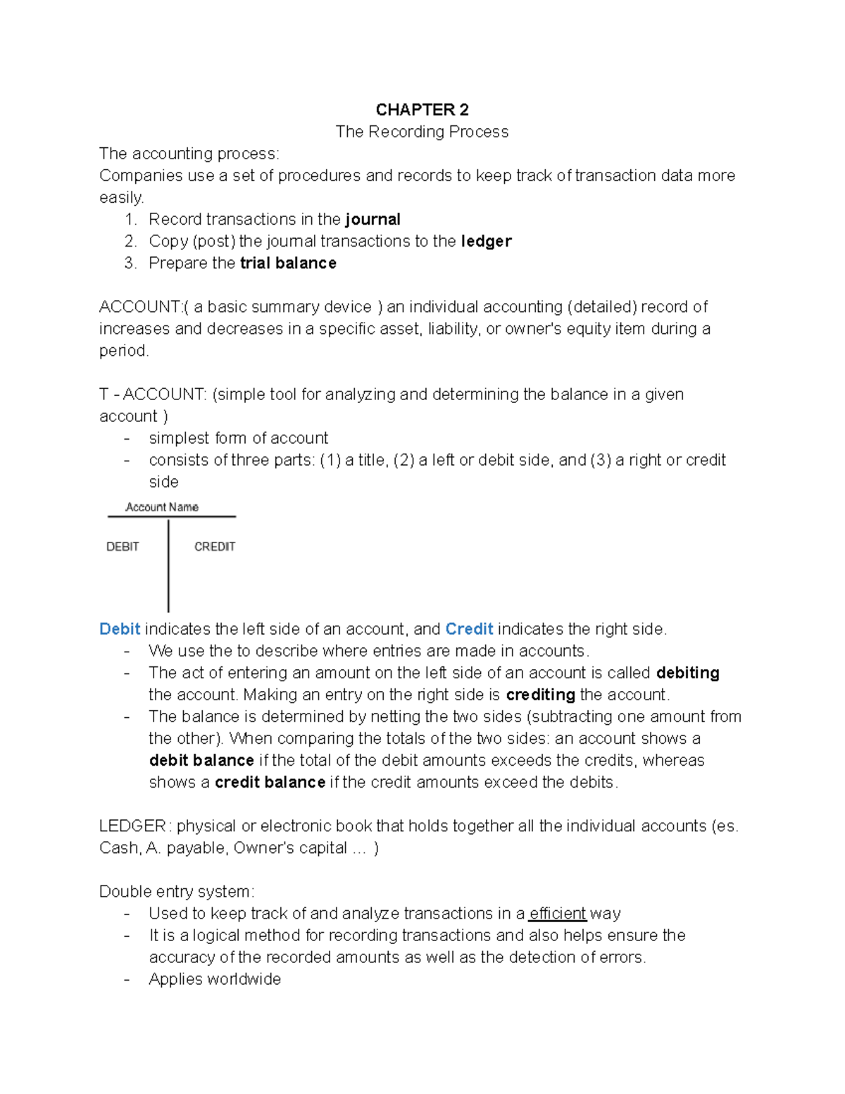 Chapter 2 notes summary - CHAPTER 2 The Recording Process The ...