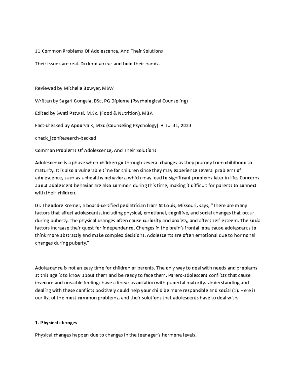 2. Problems faced by adolescents and their solutions - 11 Common Problems Of Adolescence, And ...