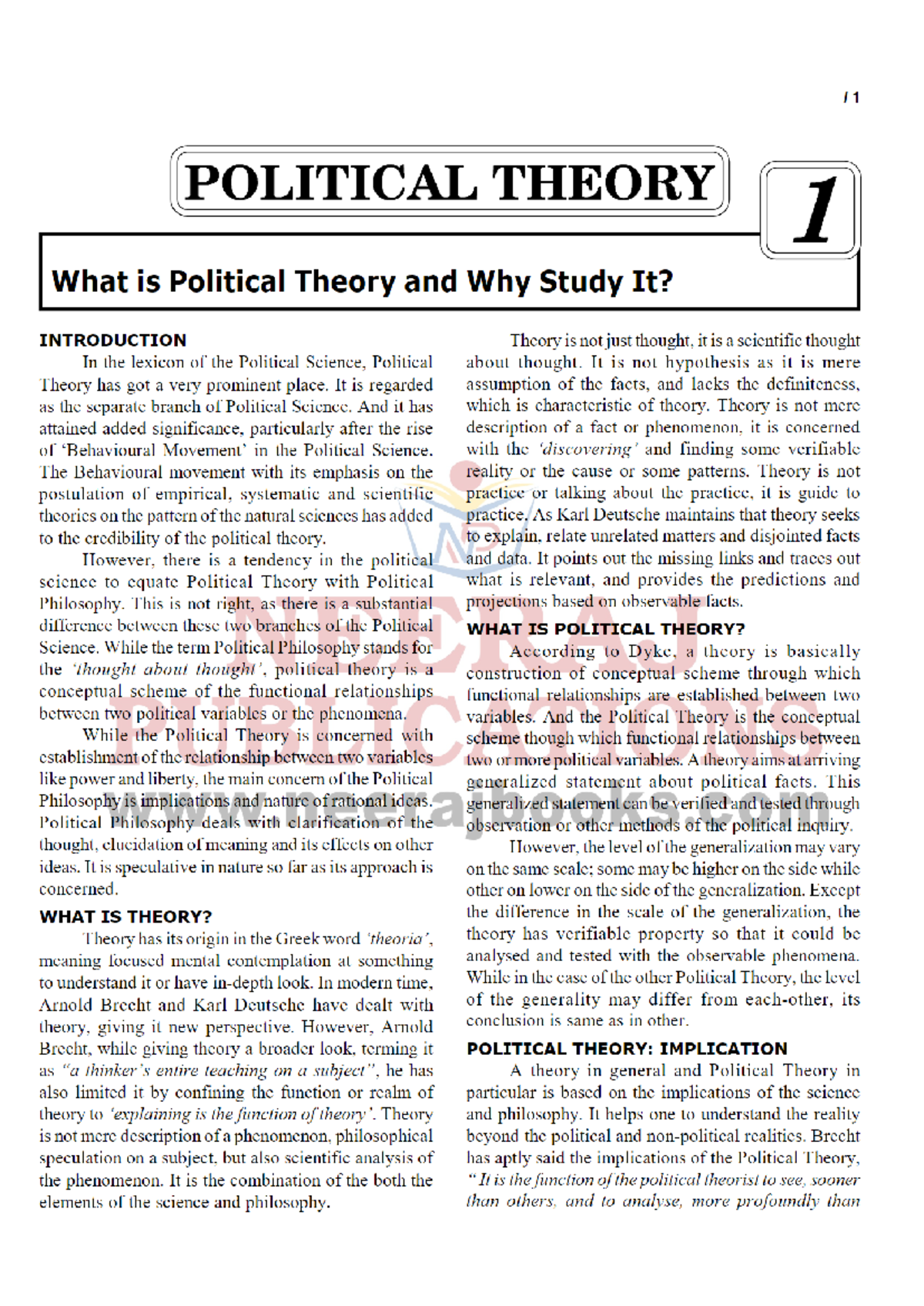 MPS-1 Political Theory - Political Science - Studocu
