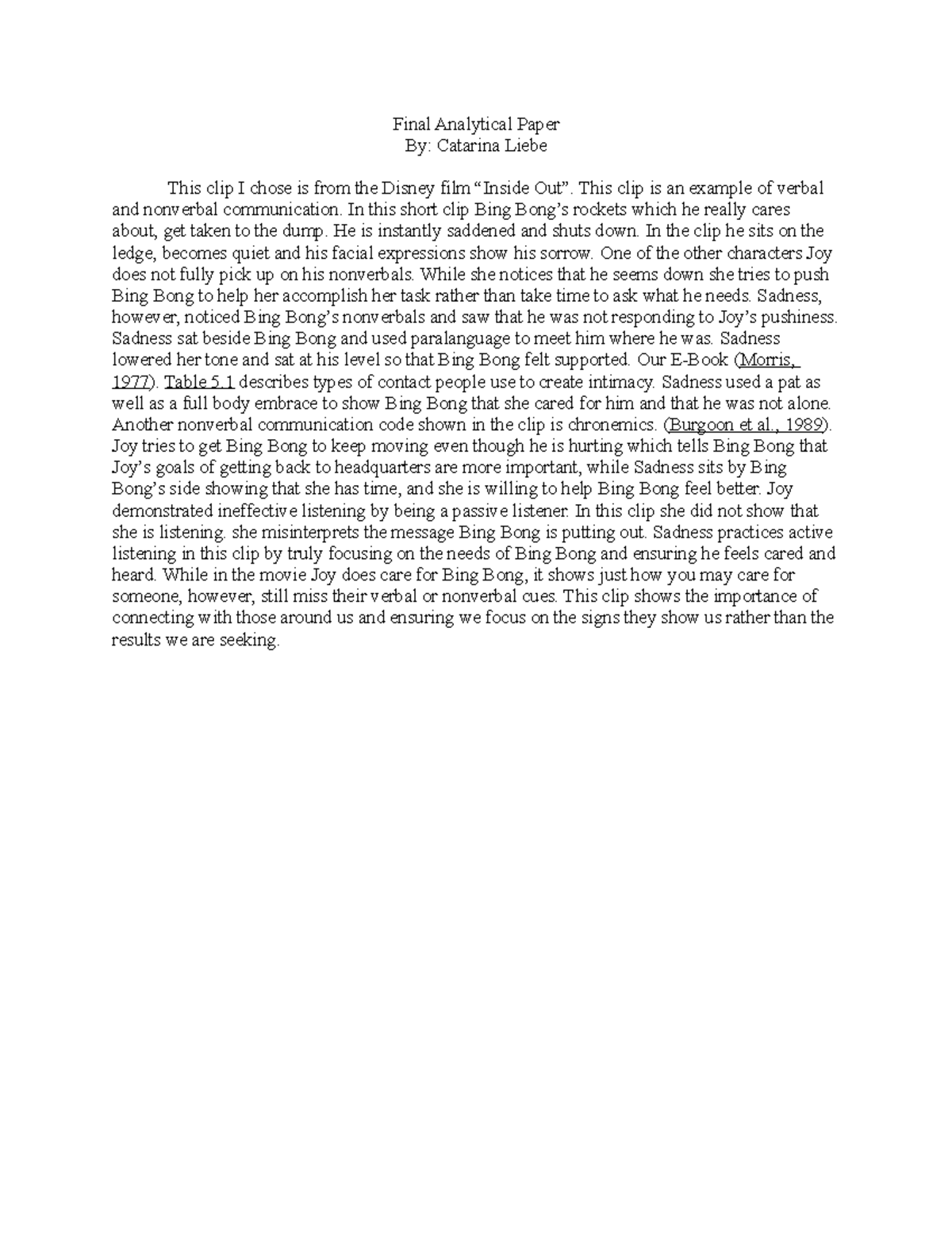 Final Analytical Paper Draft 1 - Final Analytical Paper By: Catarina ...