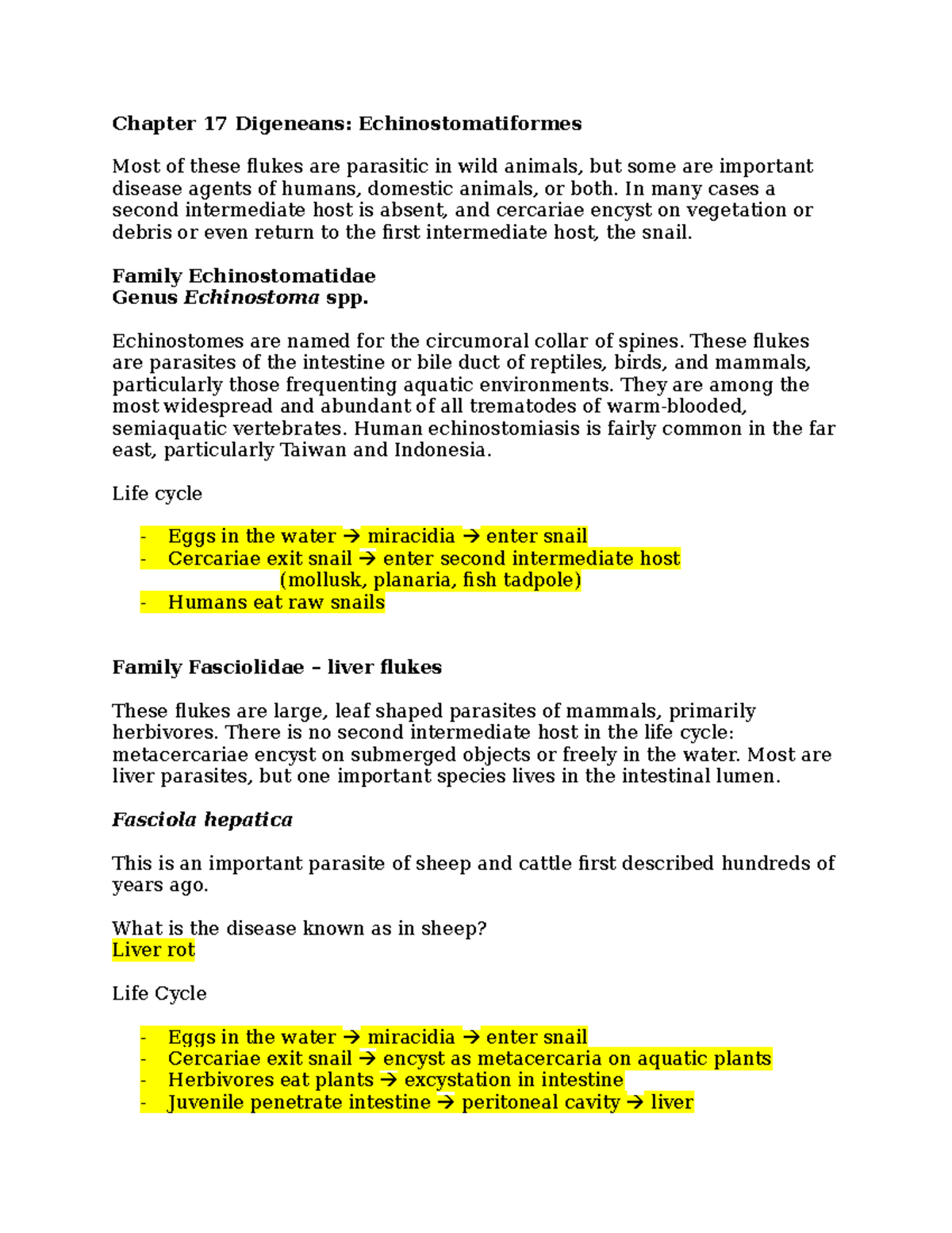 Chapter 17 Digeneans - Echinostomatoformes - Chapter 17 Digeneans ...
