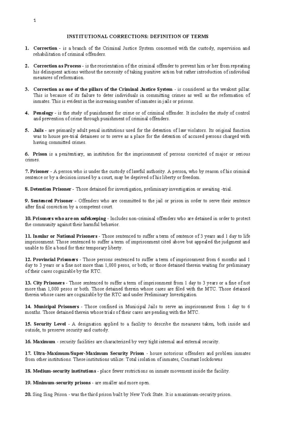 Insti - to get more knowledge about criminology - INSTITUTIONAL ...