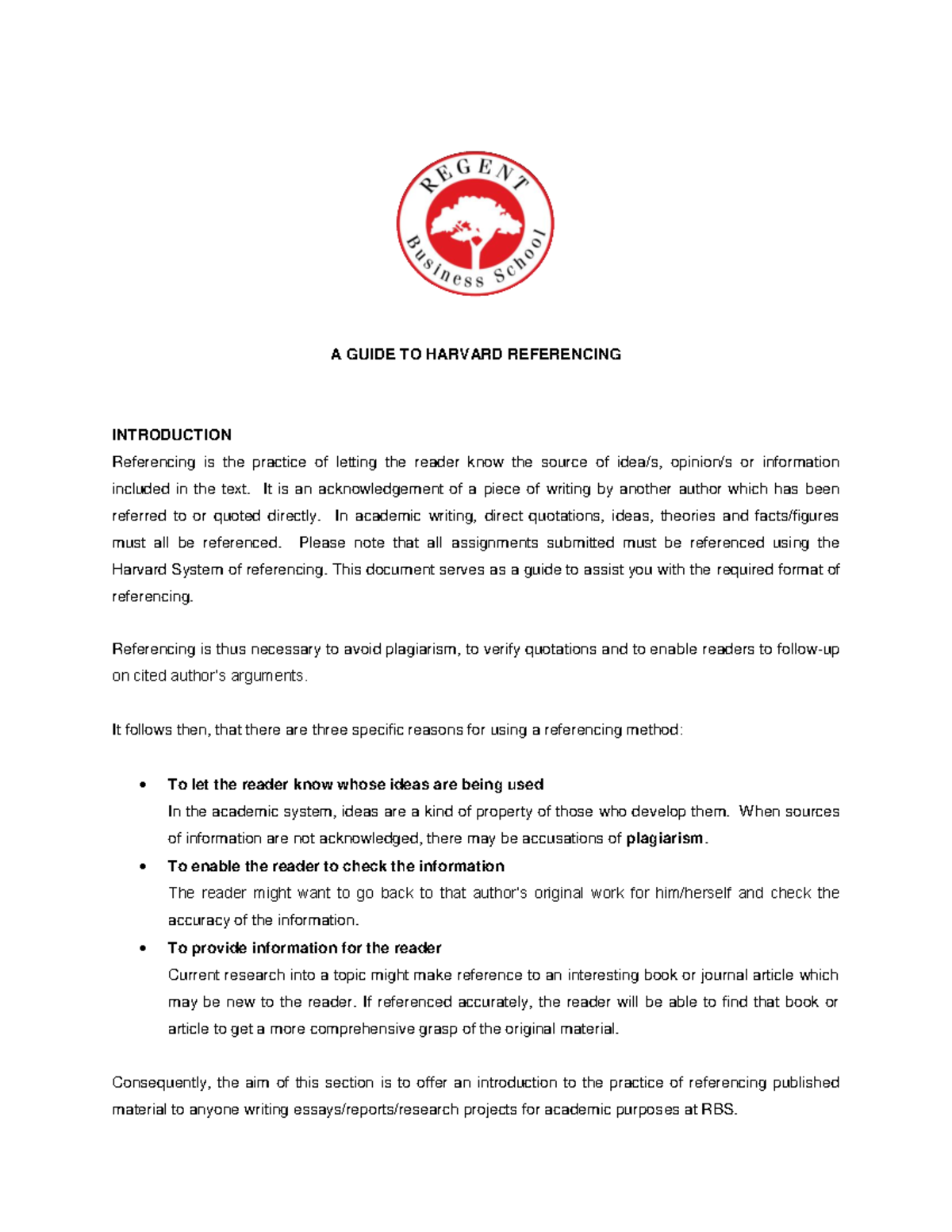 A Guide to harvard referencing - A GUIDE TO HARVARD REFERENCING ...