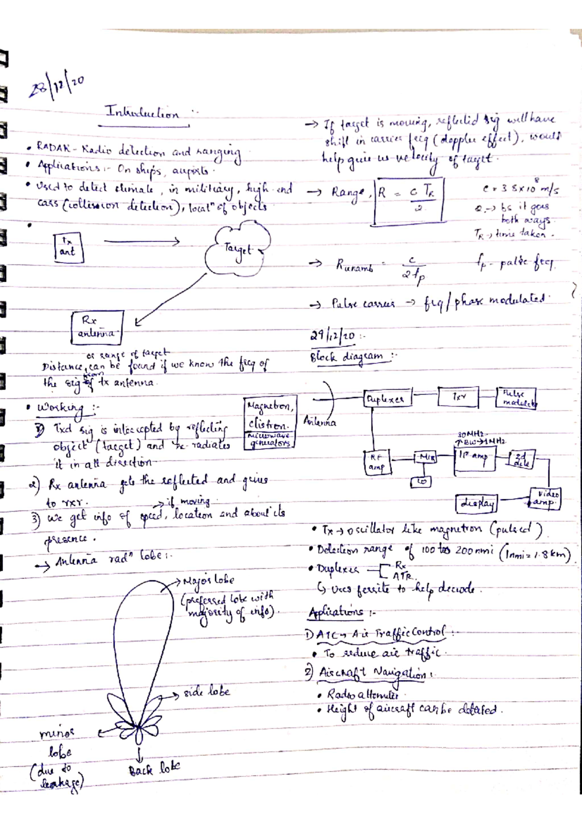 Radar notes - 1 - Introduction to Radar Systems - Studocu