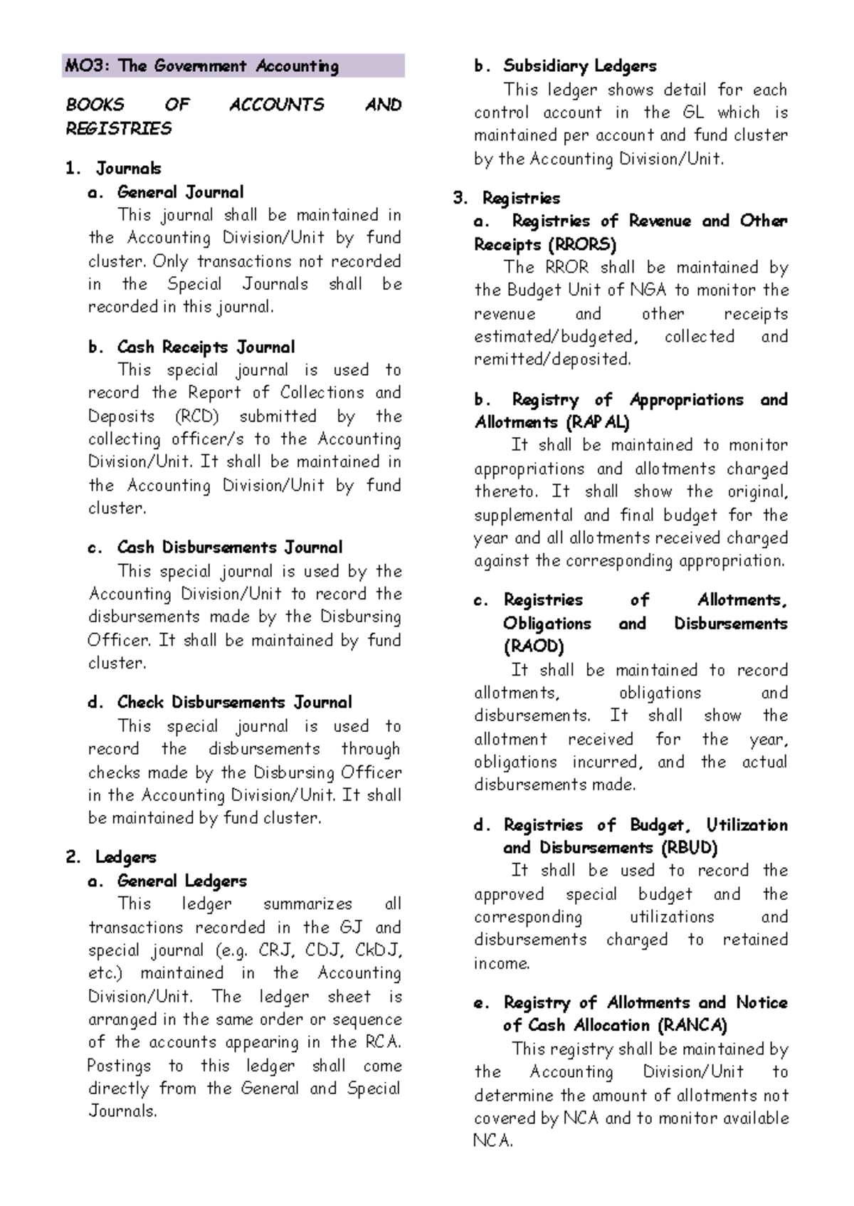 MO3-4 Government Accounting - MO3: The Government Accounting BOOKS OF ...